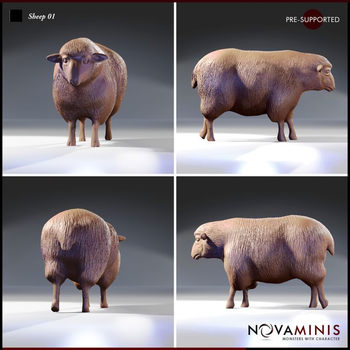 3D Printable Sheep 01 by NOVAMINIS